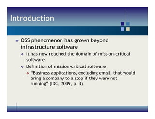 Barriers to mission critical oss adoption by organizations - by Dr. Placide Poba-Nzaou | PPT