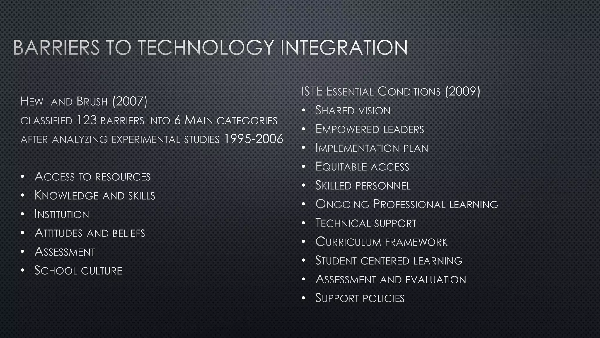 Barriers to Technology Integration | PPT