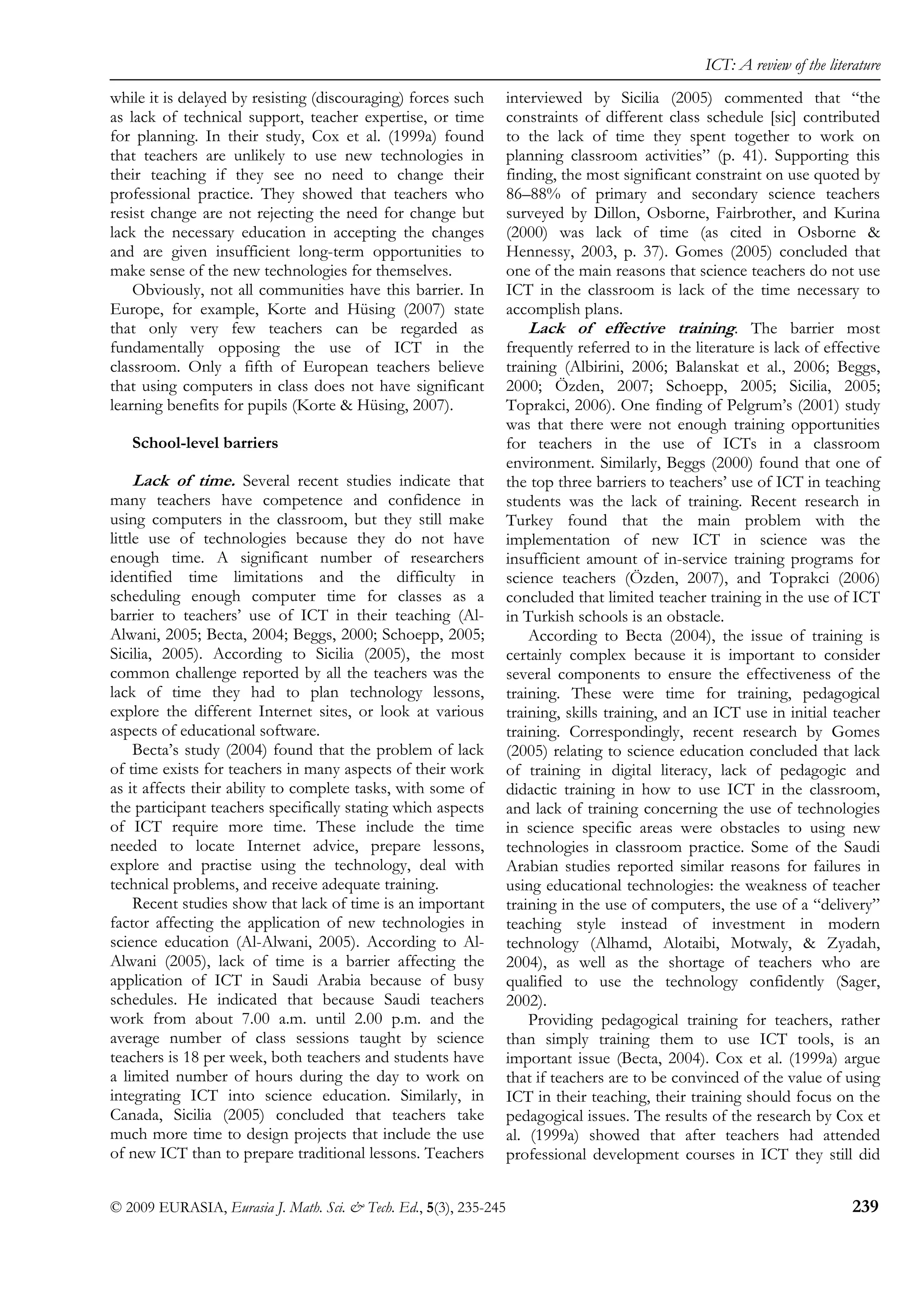 Barriers to the successful integraration of ICT | PDF | IT and Internet ...