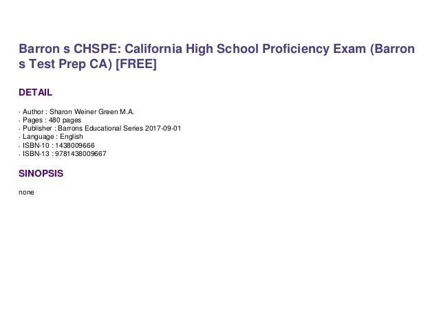 Barron s CHSPE: California High School Proficiency Exam (Barron s
