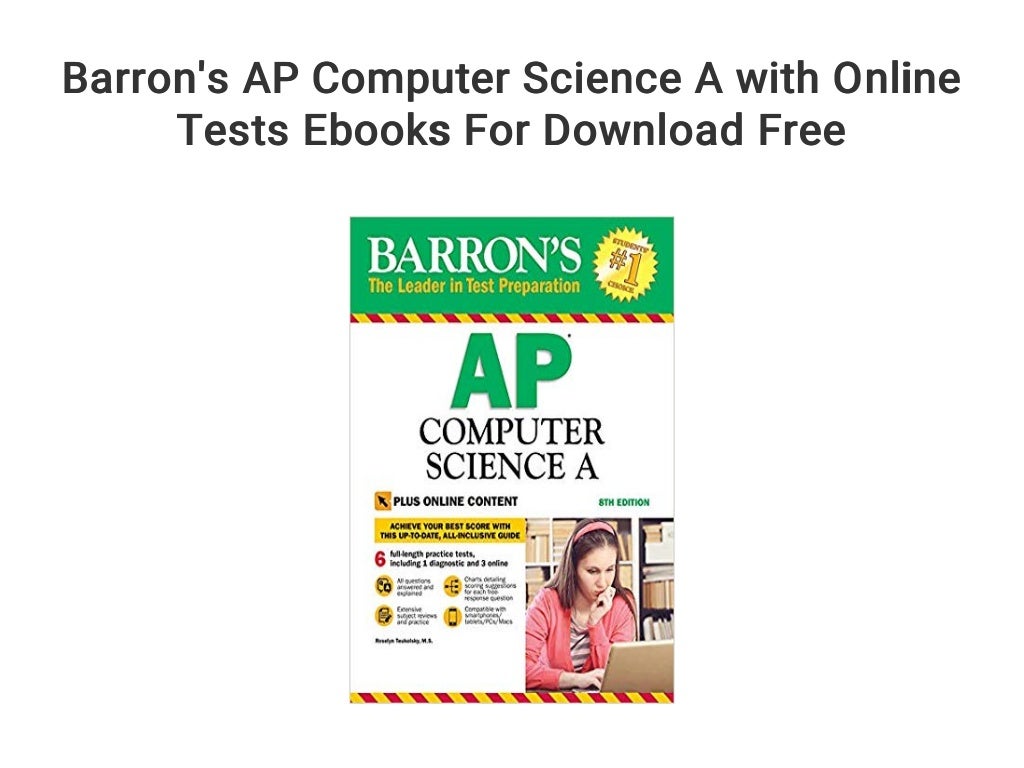 Barron's AP Computer Science A with Online Tests Ebooks For Download Free