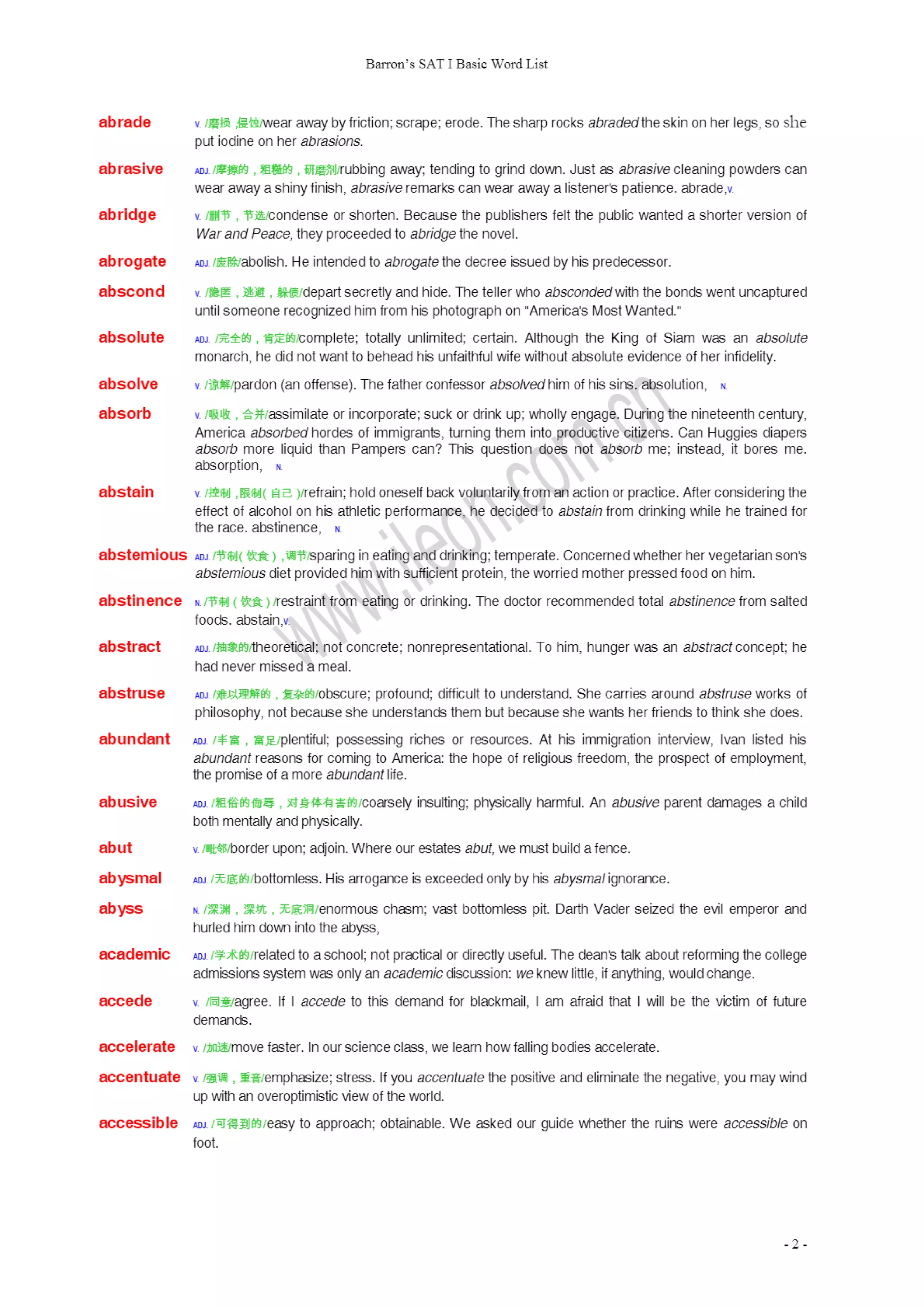 Barron's SAT I Basic Word List BARRON'S HOW TO PREPARE FOR.pdf