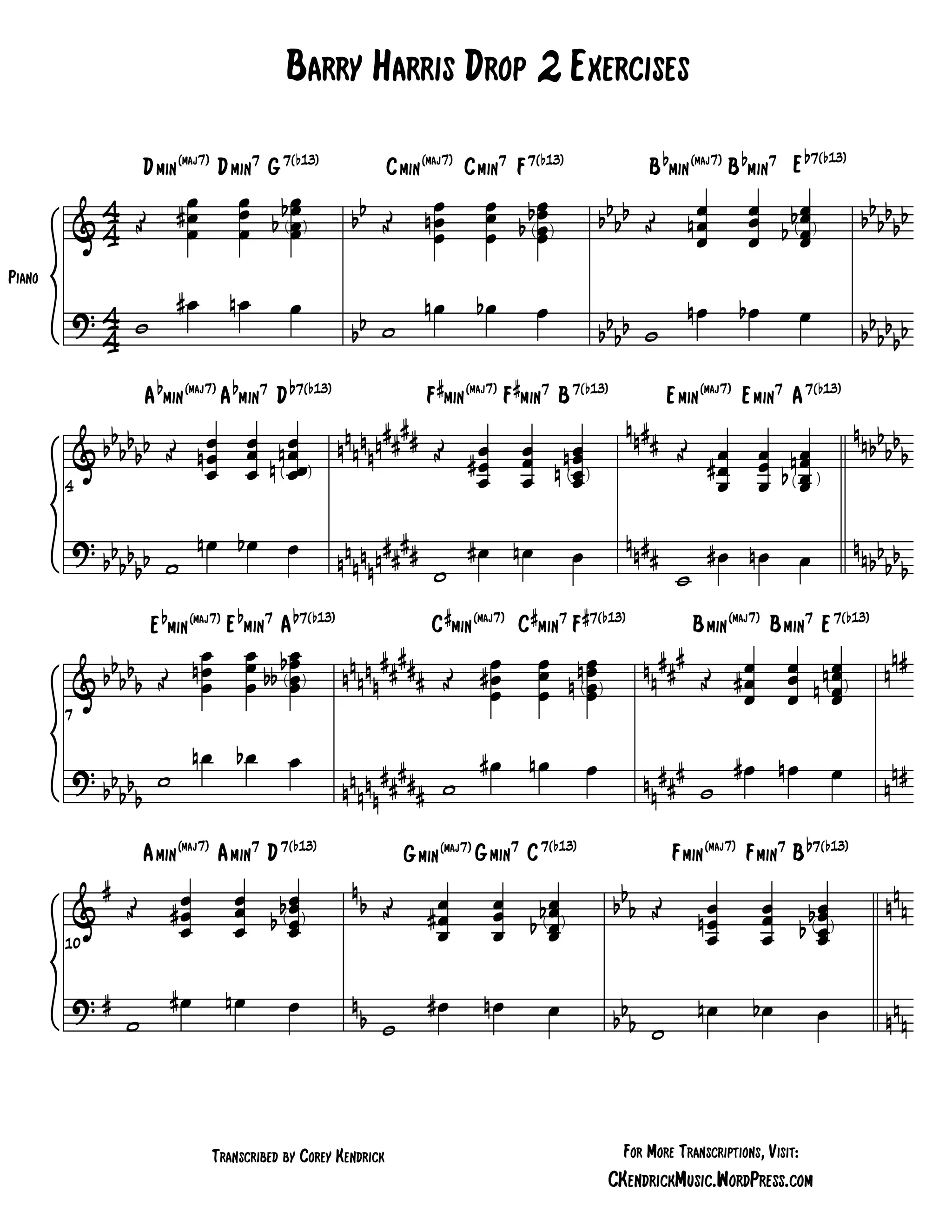 Barry harris drop 2 - Exercises | PDF