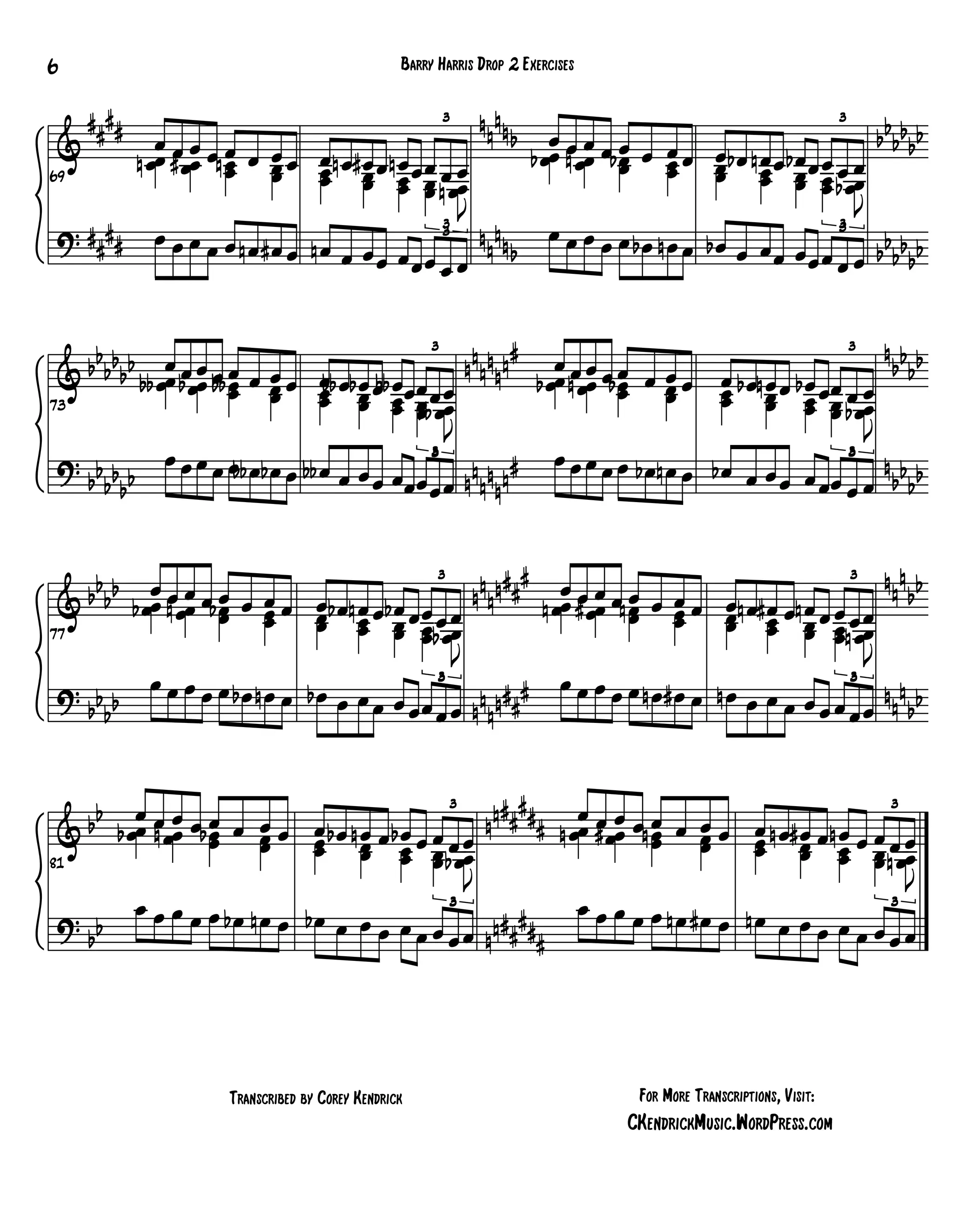 Barry harris drop 2 - Exercises | PDF