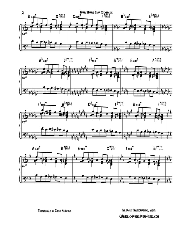 Barry harris drop 2 - Exercises | PDF