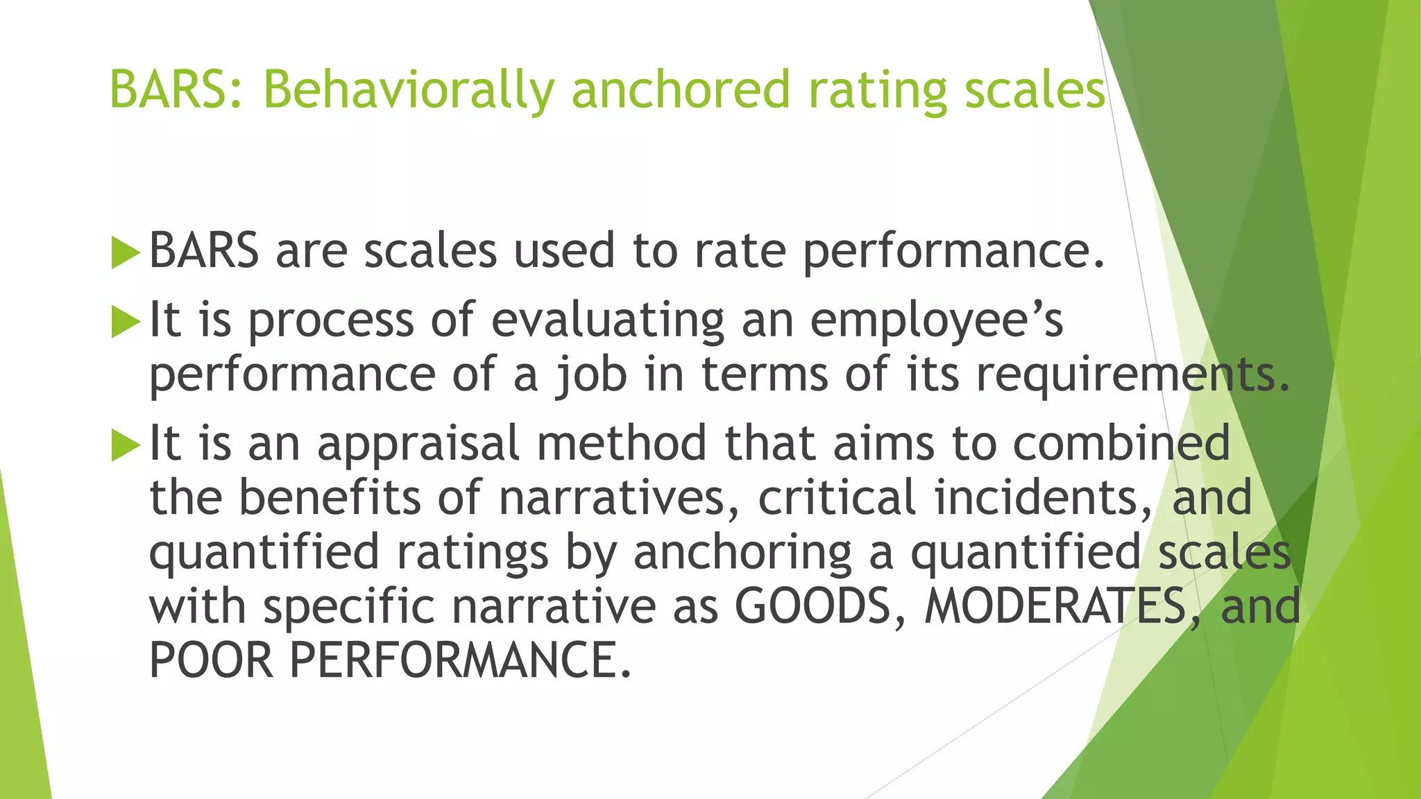 Bars(Behaviours anchor rating scale) | PPTX