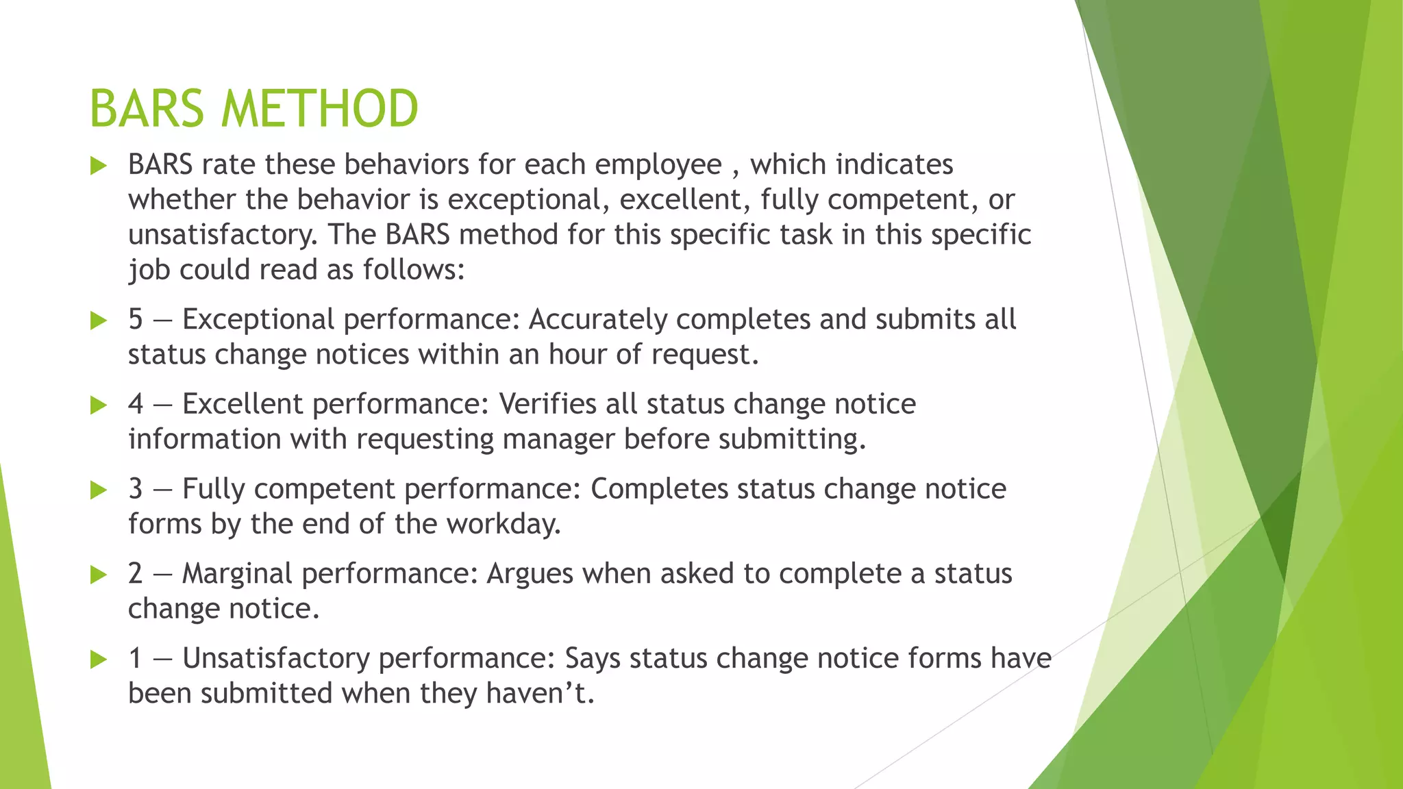 Bars(Behaviours anchor rating scale) | PPTX