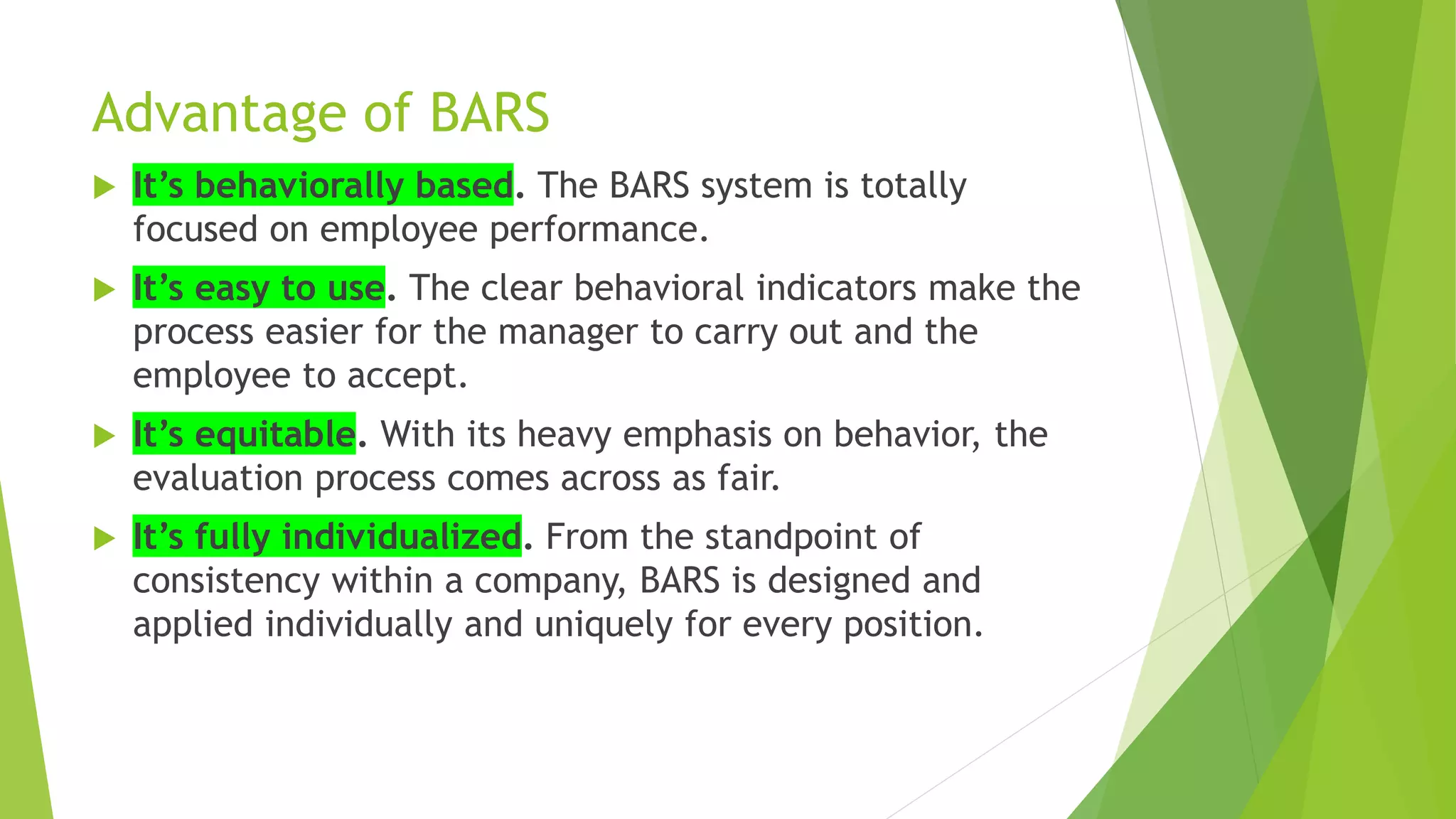 Bars(Behaviours anchor rating scale) | PPTX