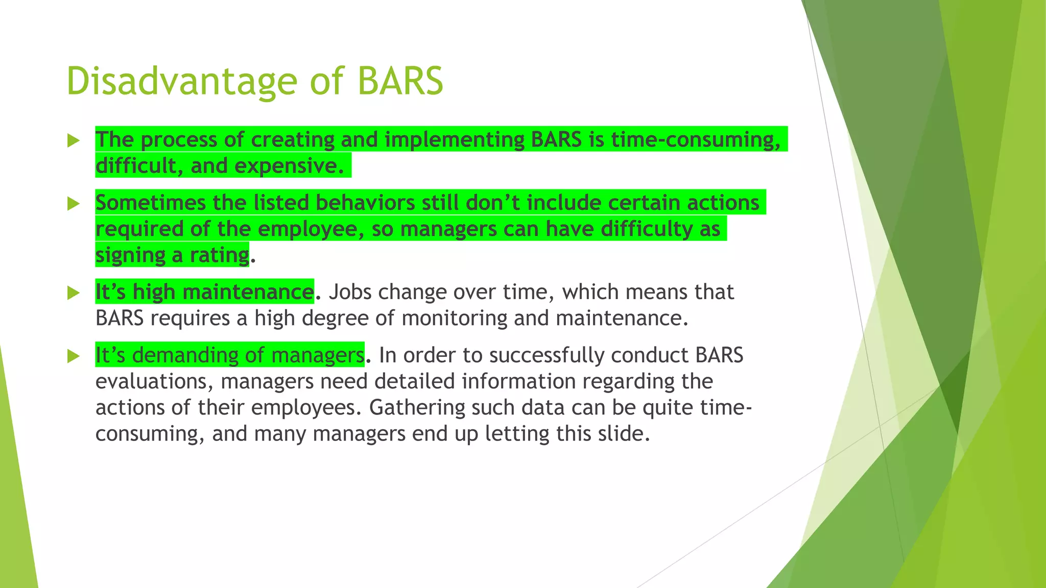 Bars(Behaviours anchor rating scale) | PPTX
