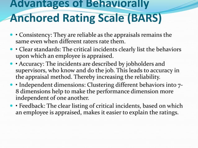 Bars - Behaviourally Anchored Rating Scales | PPT