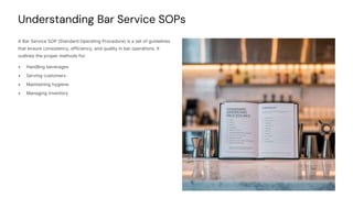 Bar Service SOP Inspection with eAuditor Audits & Inspections | PDF
