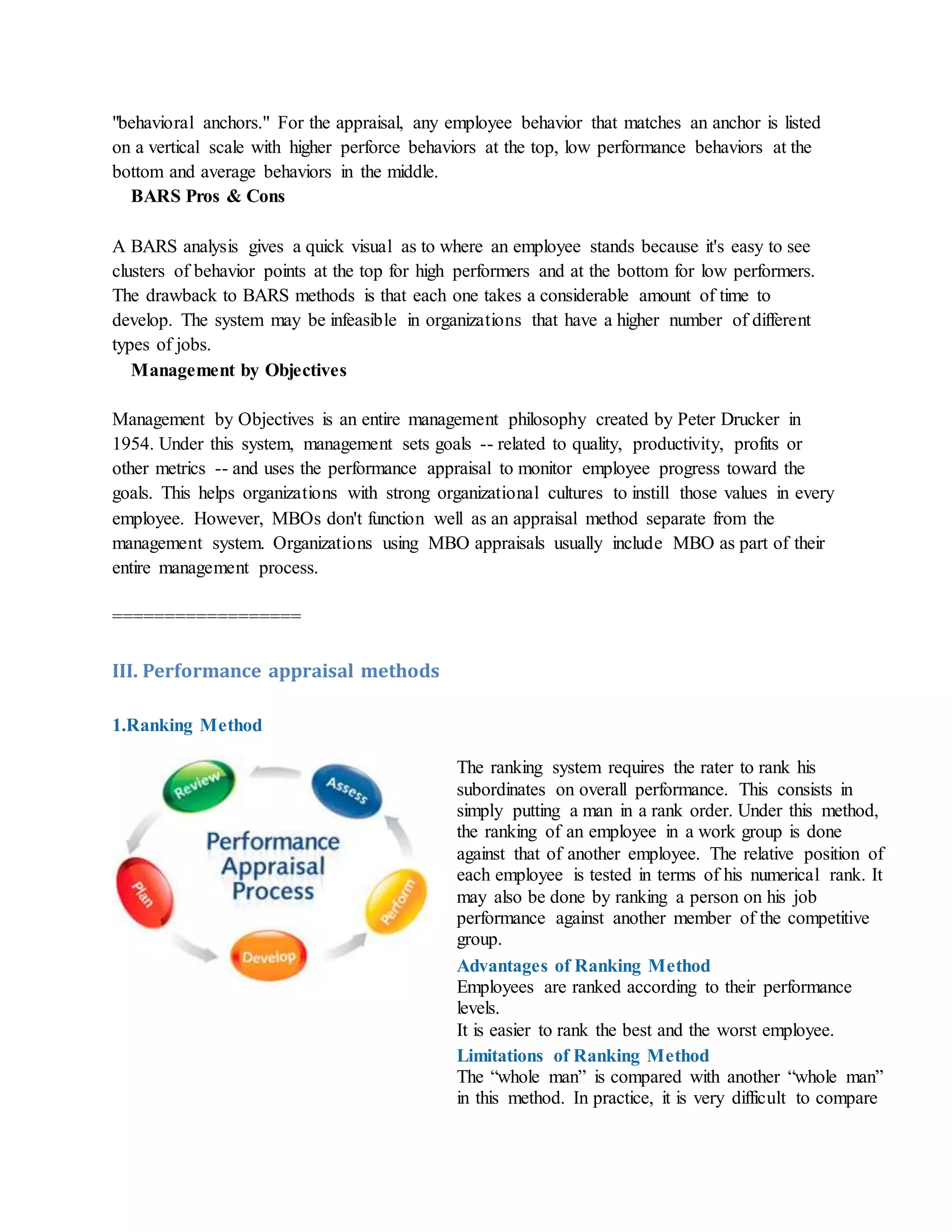 Bars method of performance appraisal | DOCX