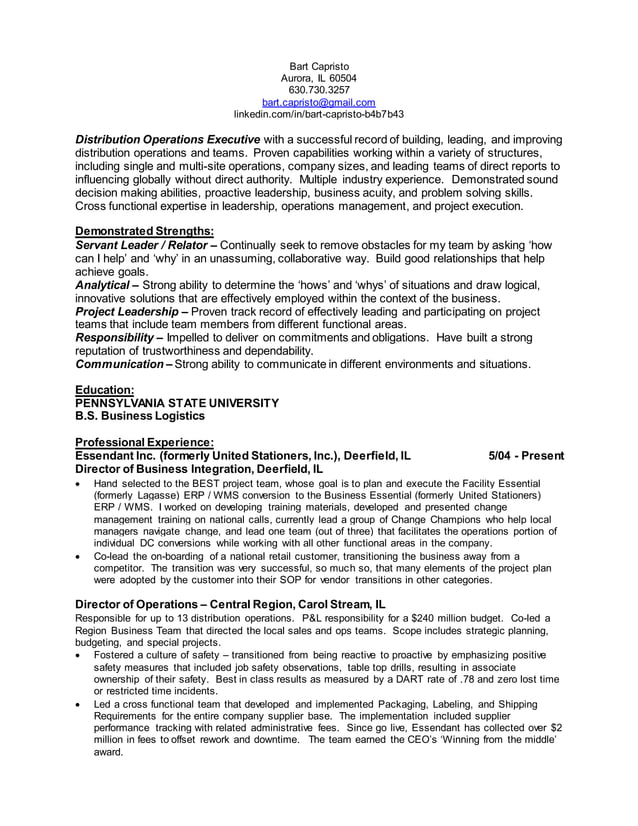 Bart Capristo Resume 2017 | DOCX