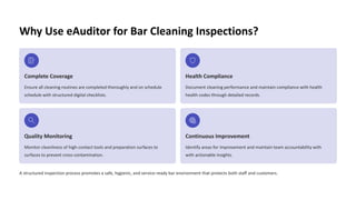 Bartender Bar Cleaning Inspection with eAuditor Audits and inspection | PDF