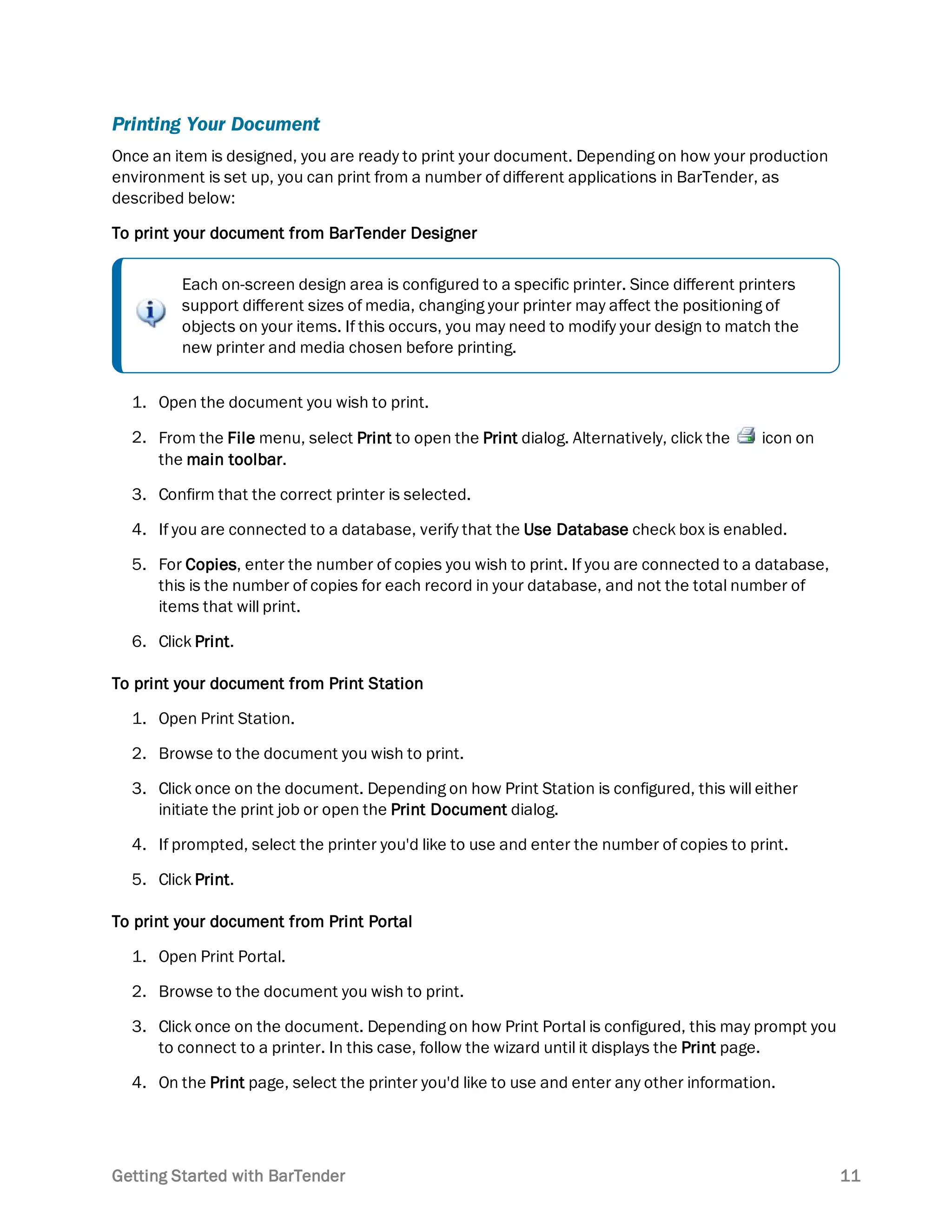 Bar tender manual | PDF | Operating Systems | Computer Software and Applications