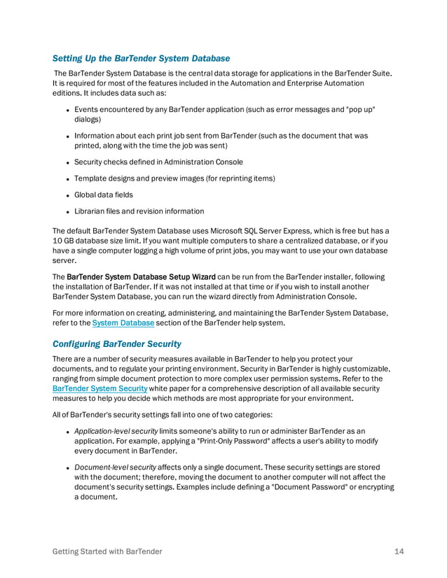 Bar tender manual | PDF | Operating Systems | Computer Software and Applications