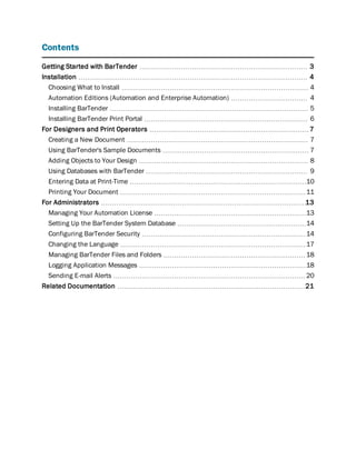 Bar tender manual | PDF | Operating Systems | Computer Software and Applications