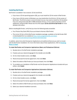 Bar tender manual | PDF | Operating Systems | Computer Software and Applications