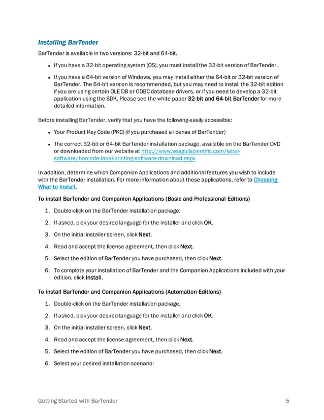 Bar tender manual | PDF | Operating Systems | Computer Software and Applications