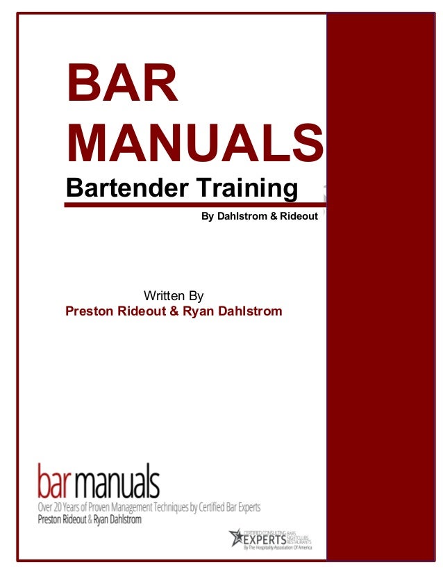 Bartender Training Manual Bartender Training Manual