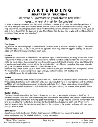 Bartending | PDF