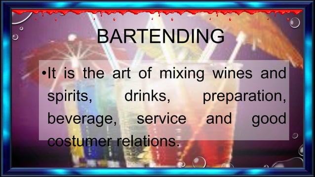 Bartending Presentation | PPT