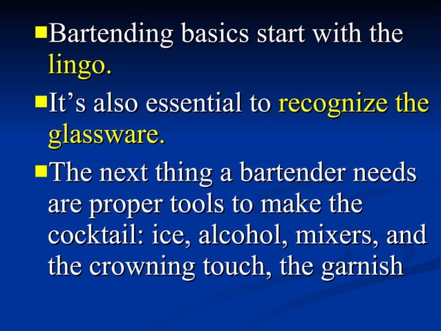 Bartending(History) | PPT