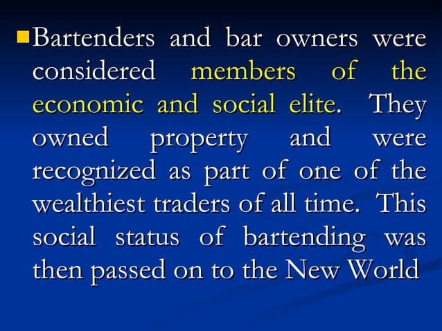 Bartending(History) | PPT