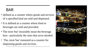 Bartending-Classification of different bars | PPTX