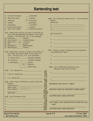 Bartending testing | PDF