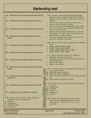 Bartendingtesting 131116151645-phpapp01 (1) | PDF
