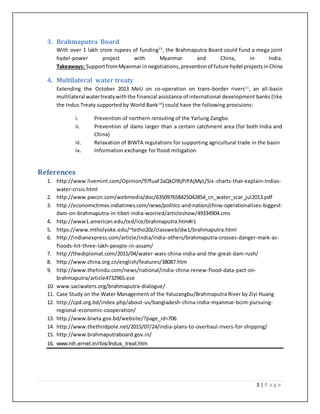 India China Brahmaputra Dispute | DOCX