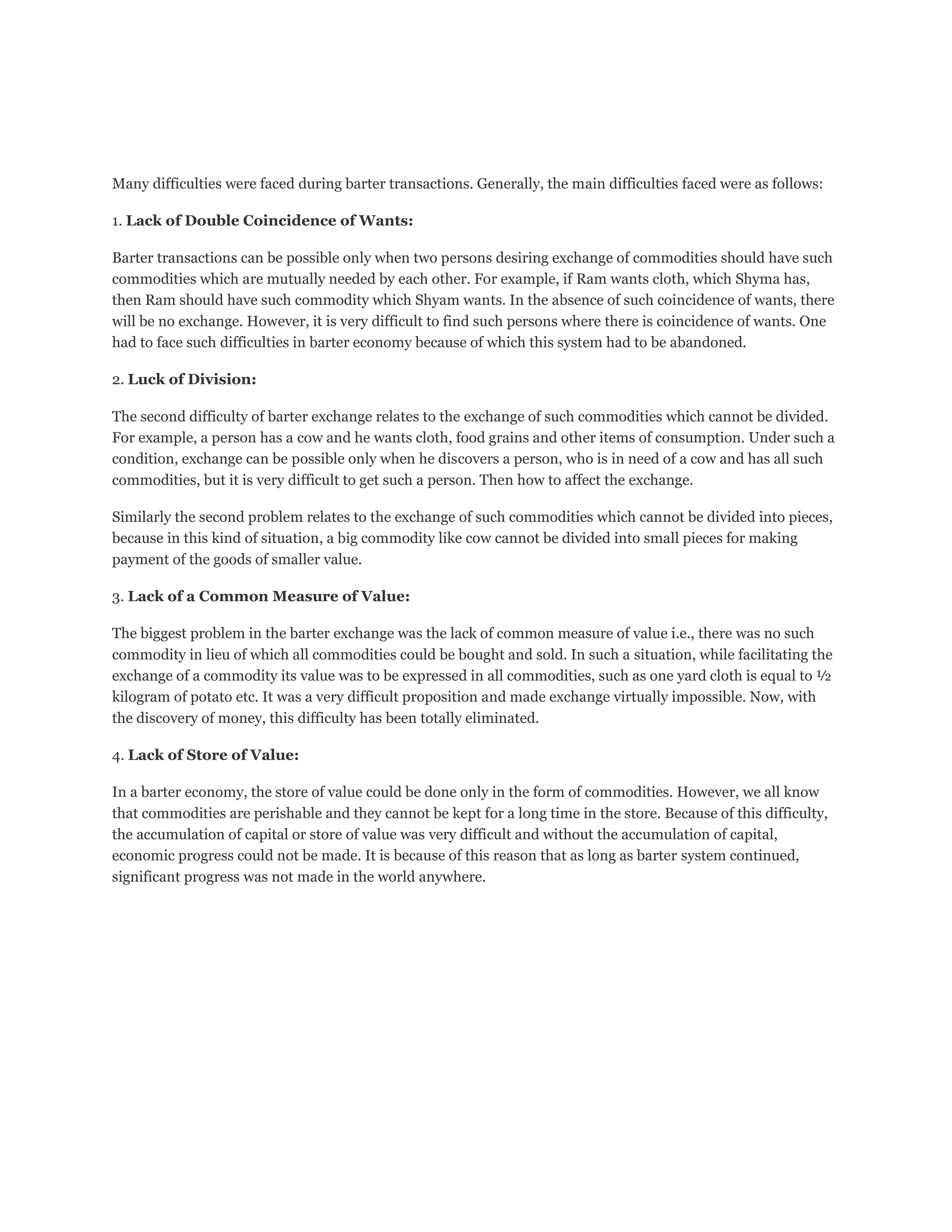 Barter system notes now | DOCX