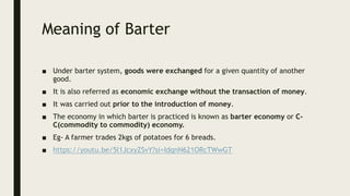 Barter System of Exchange and it's Difficulties(Mohak).pptx