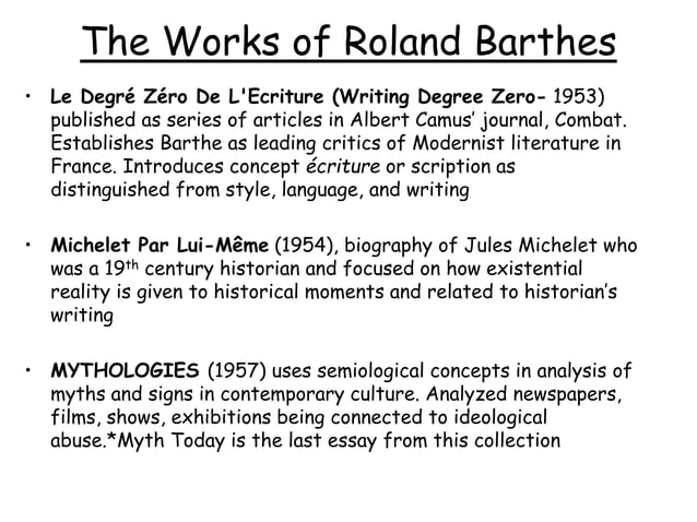 roland barthes semiotics theory on myth | PPT | Books and Literature