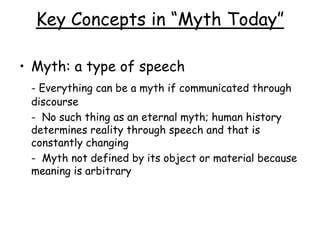 roland barthes semiotics theory on myth | PPT | Books and Literature
