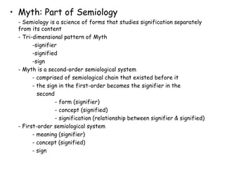 roland barthes semiotics theory on myth | PPT | Books and Literature
