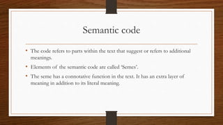 Barthes 5 narrative codes | PPTX