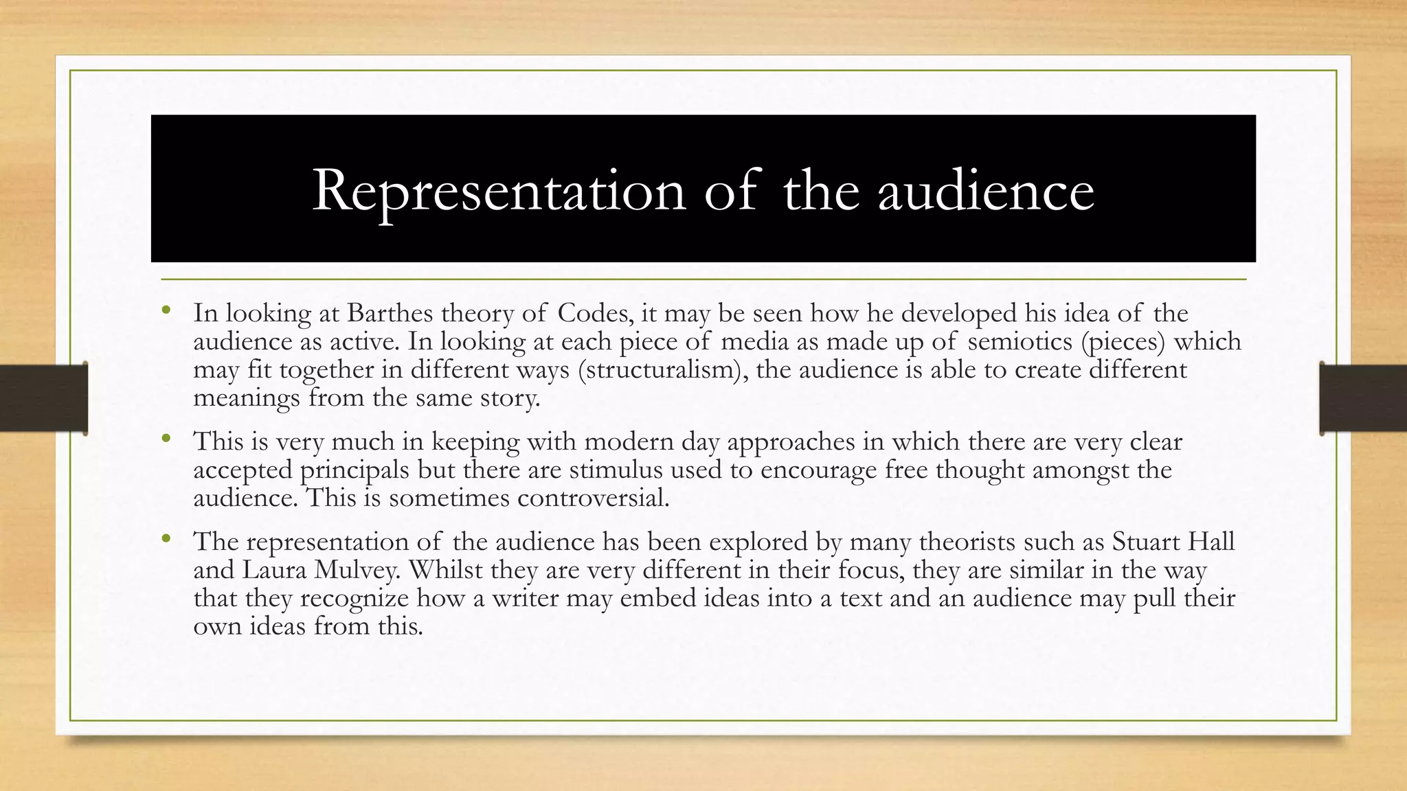 Barthes 5 narrative codes | PPTX