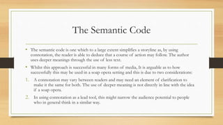 Barthes 5 narrative codes | PPTX