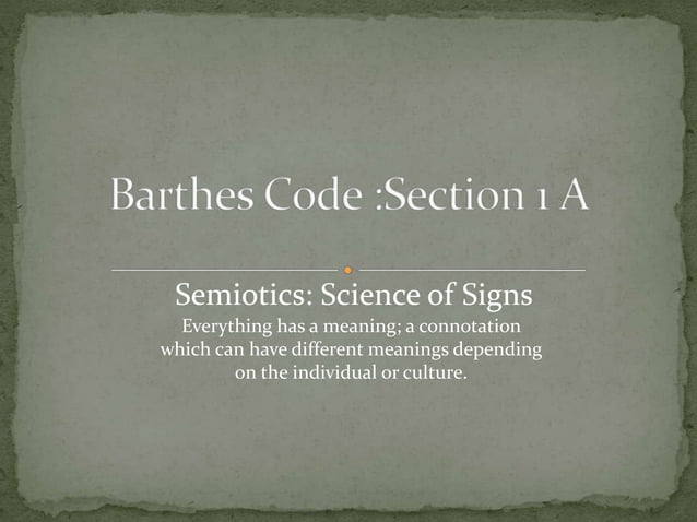 Barthes code | PPT