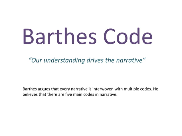 Barthes code | PPT