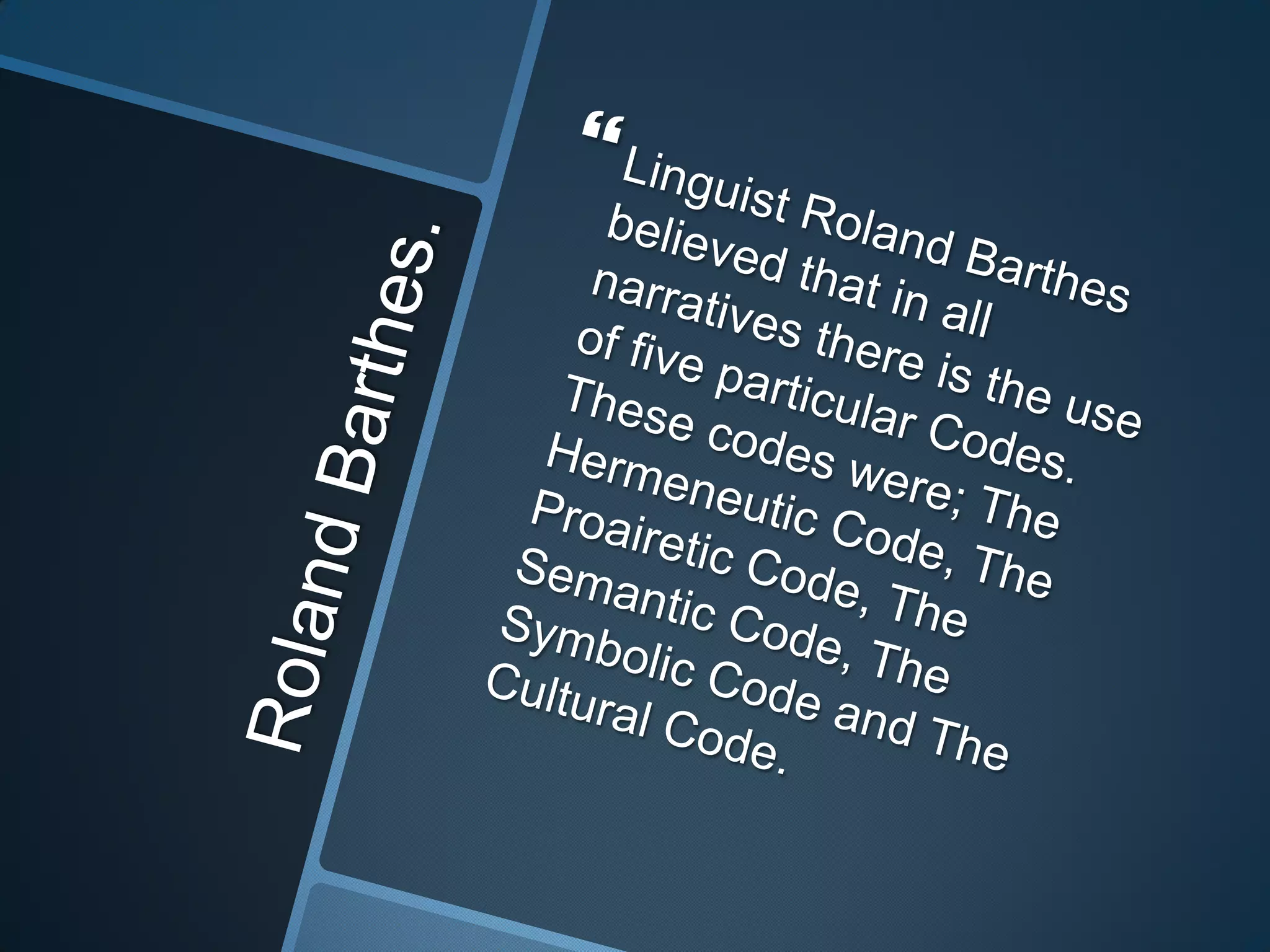 Barthes codes | PPT