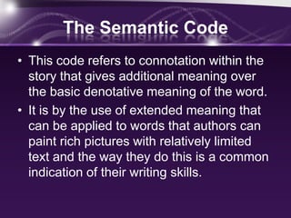 Barthes' Enigma Code | PPT