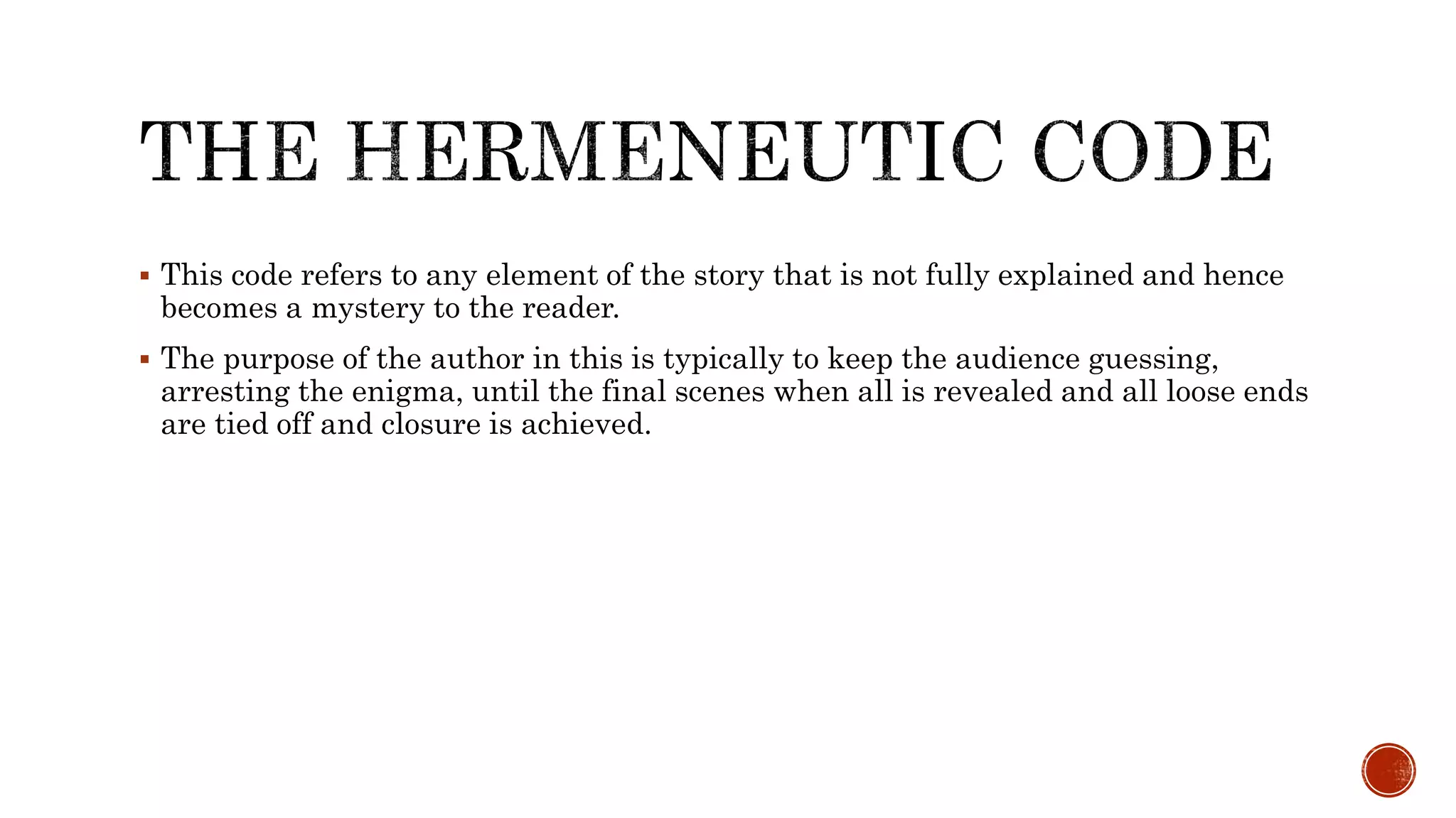 Barthes enigma codes | PPTX