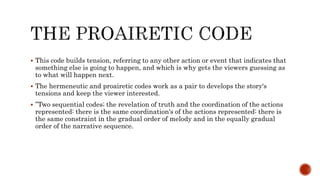 Barthes enigma codes | PPTX