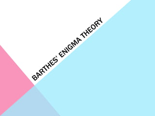 Barthes’ enigma theory | PPTX