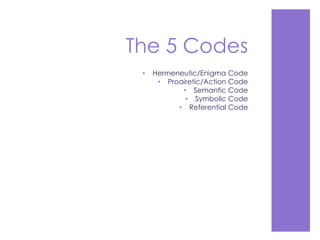 Barthes Narrative Codes | PPTX