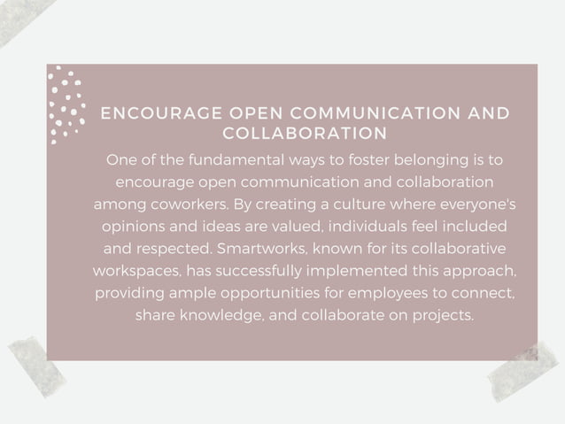 Fostering a Sense of Belonging in the Workplace: Key Strategies for Coworkers | PDF | Remote ...
