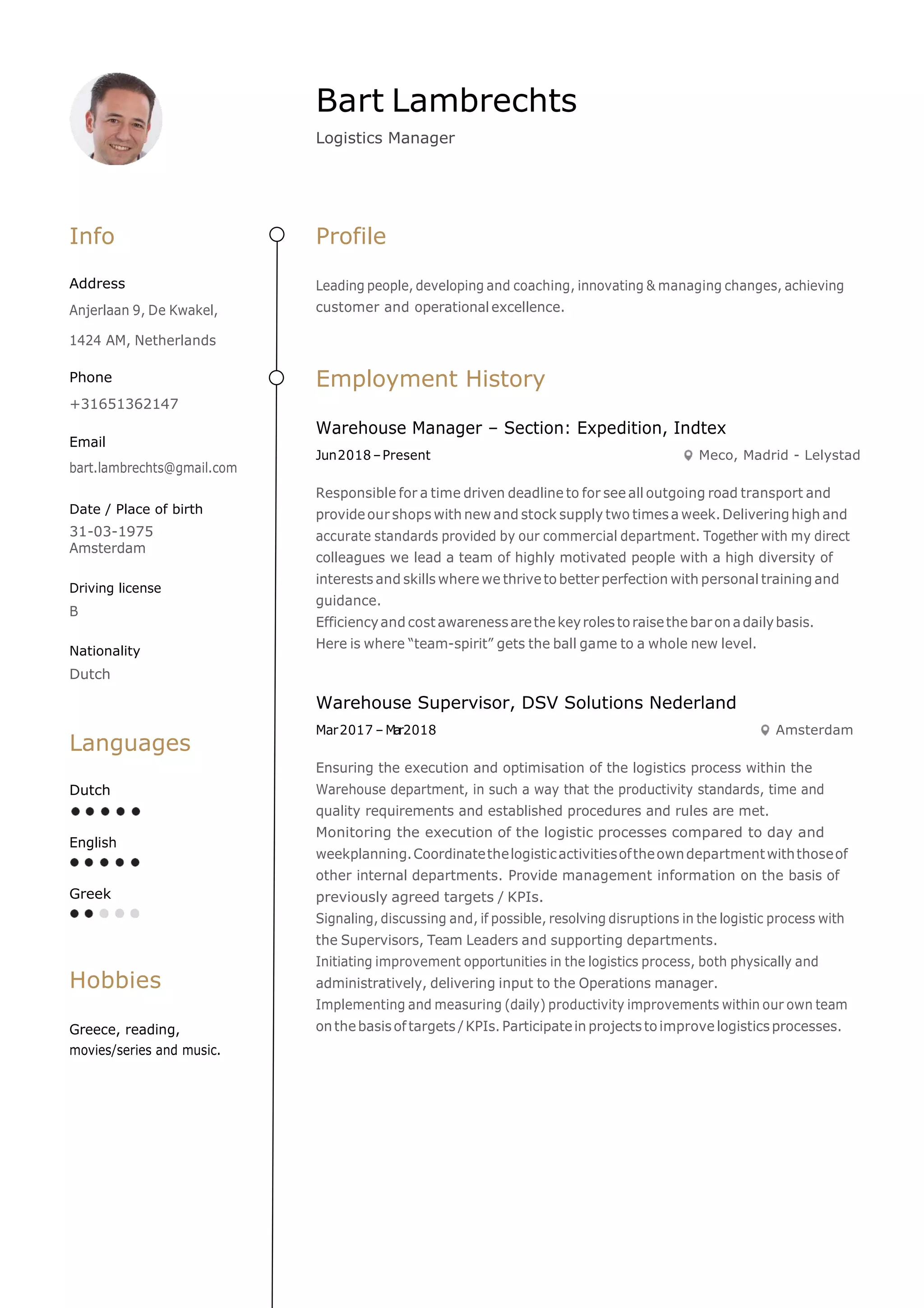 Resume: Bart lambrechts | PDF